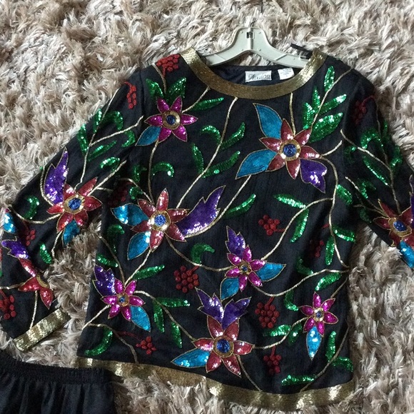 Avalon | Other | Vintage Beadwork Top And Chiffon Skirt | Poshmark